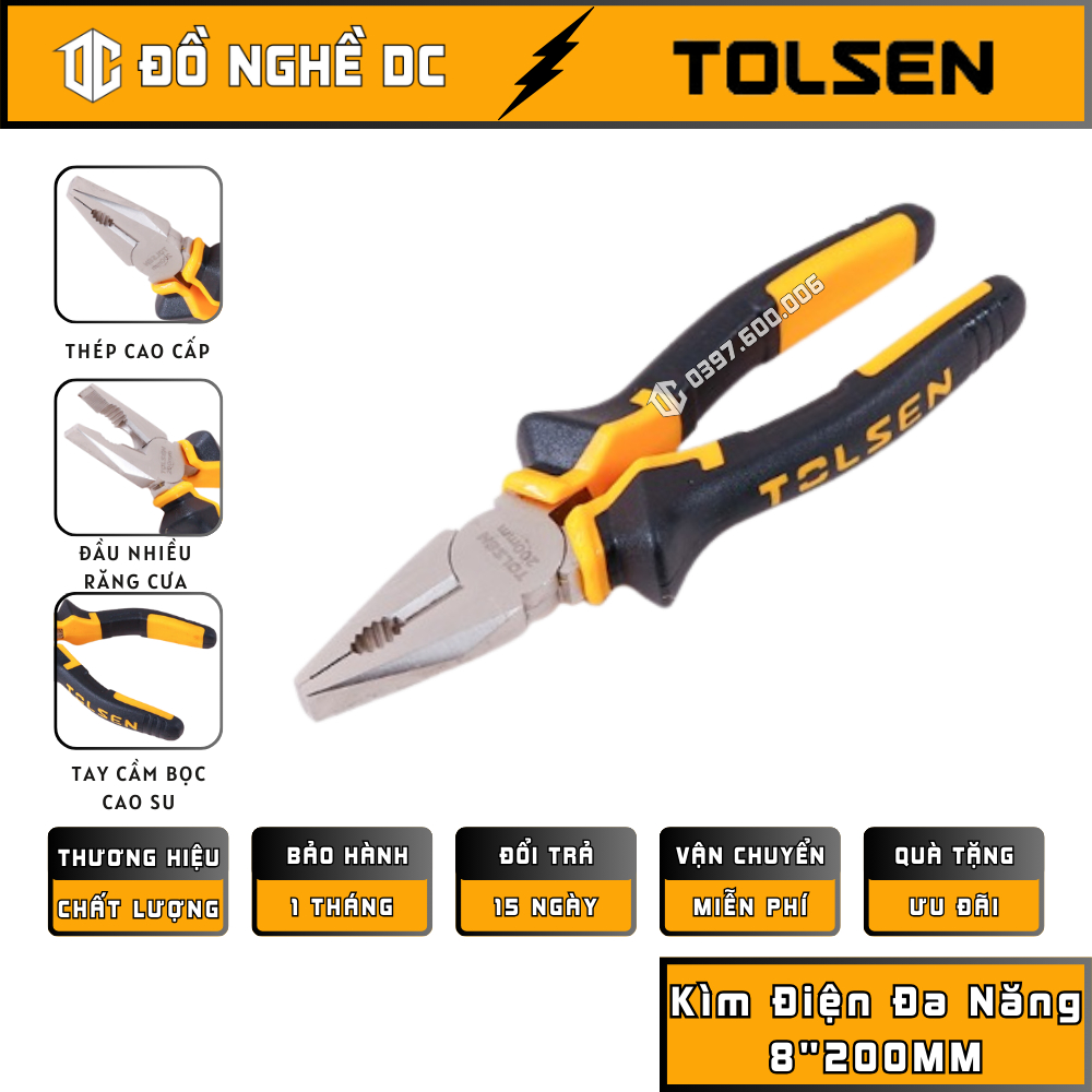 Electric Pliers, Multi-Purpose Electric Nippers 8"200MM 10002 Tolsen ...