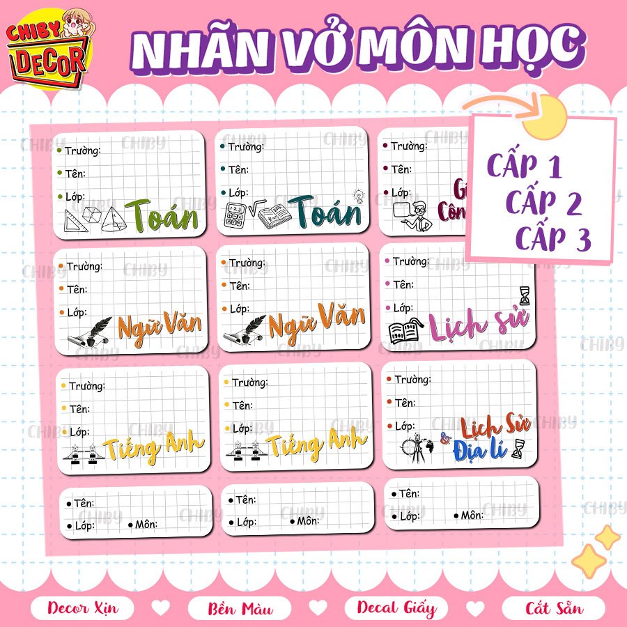 Subject Notebook Labels New Program 2024-2025 Subject Stickers, Cute ...