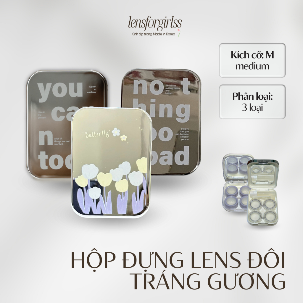 Modern style lens case with 2 MIRROR TRAYS | CONTACT LENSES CASE ...