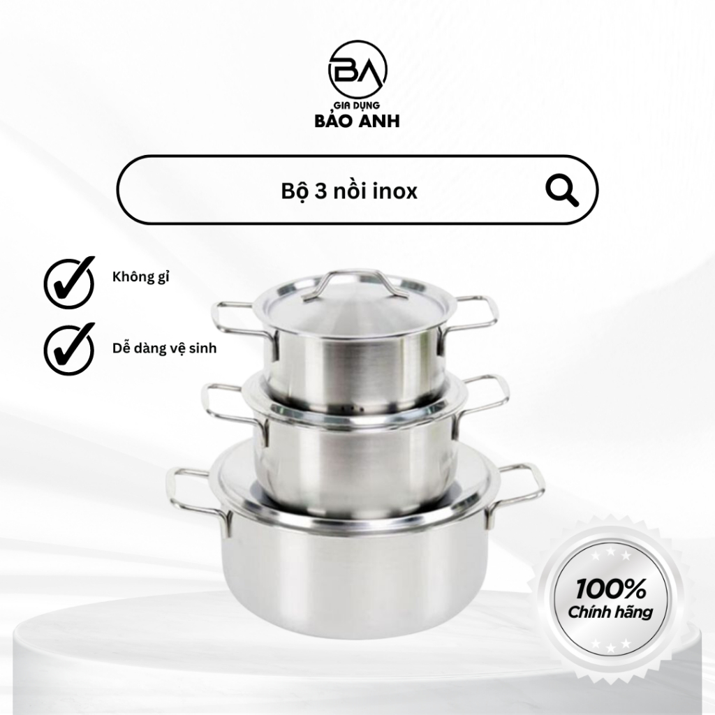 Set Of 3 High-End SONY Stainless Steel Lid Pots For All Types Of ...