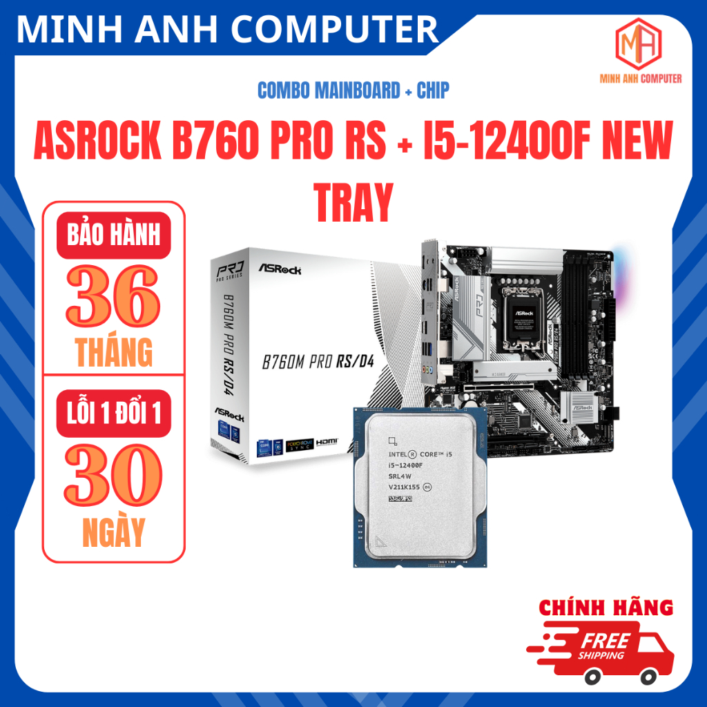 Combo Mainboard ASRock B760M Pro RS / Dd4 + CPU Core i5 12400F Ray - Full New | Shopee Malaysia
