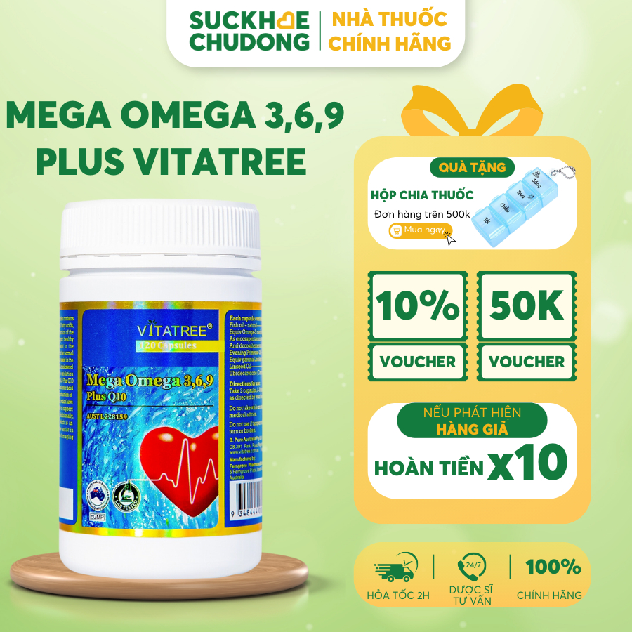 Vitatree Mega Omega 3,6,9 Plus Q10 Oral Tablets Support The Health Of ...