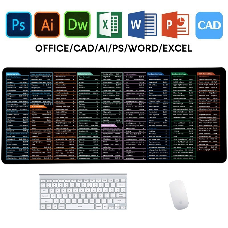 Super beautiful and durable large office shortcut mouse pad | Shopee ...