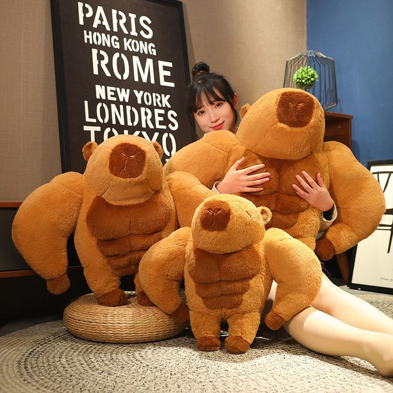 Super giant brown six-pack Capybara teddy bear, high-quality imported 6 ...