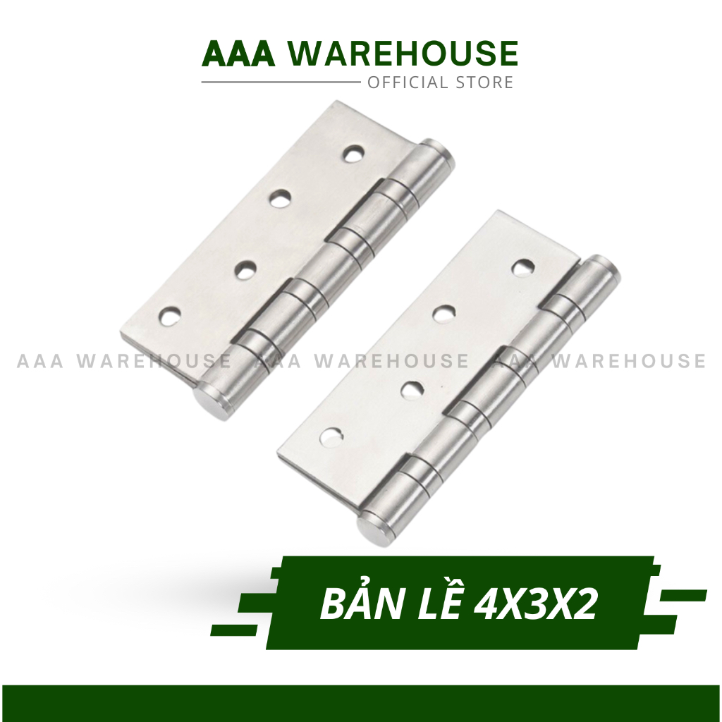 [HONGFA 4x3x2] Box of 2 304 stainless steel door leaf hinges, 10 cm ...