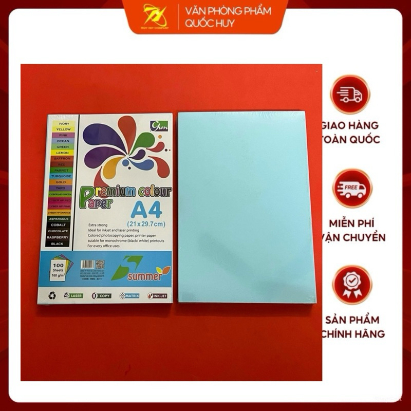 A4 COLOR PAPER COVER DL160 SUMMER, 100 SHEETS - VPP QUOC HUY. | Shopee ...