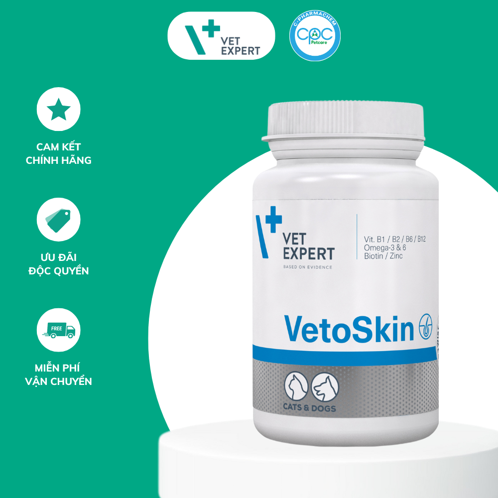VetoSkin Vet Expert pills to support skin problems for dogs and cats ...