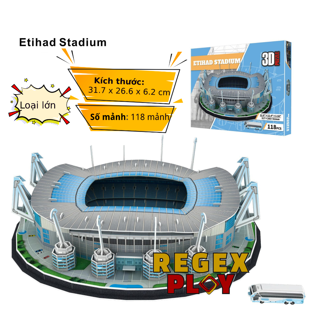 (Free Light included) NEW-Etihad Stadium 3D model assembly kit ...