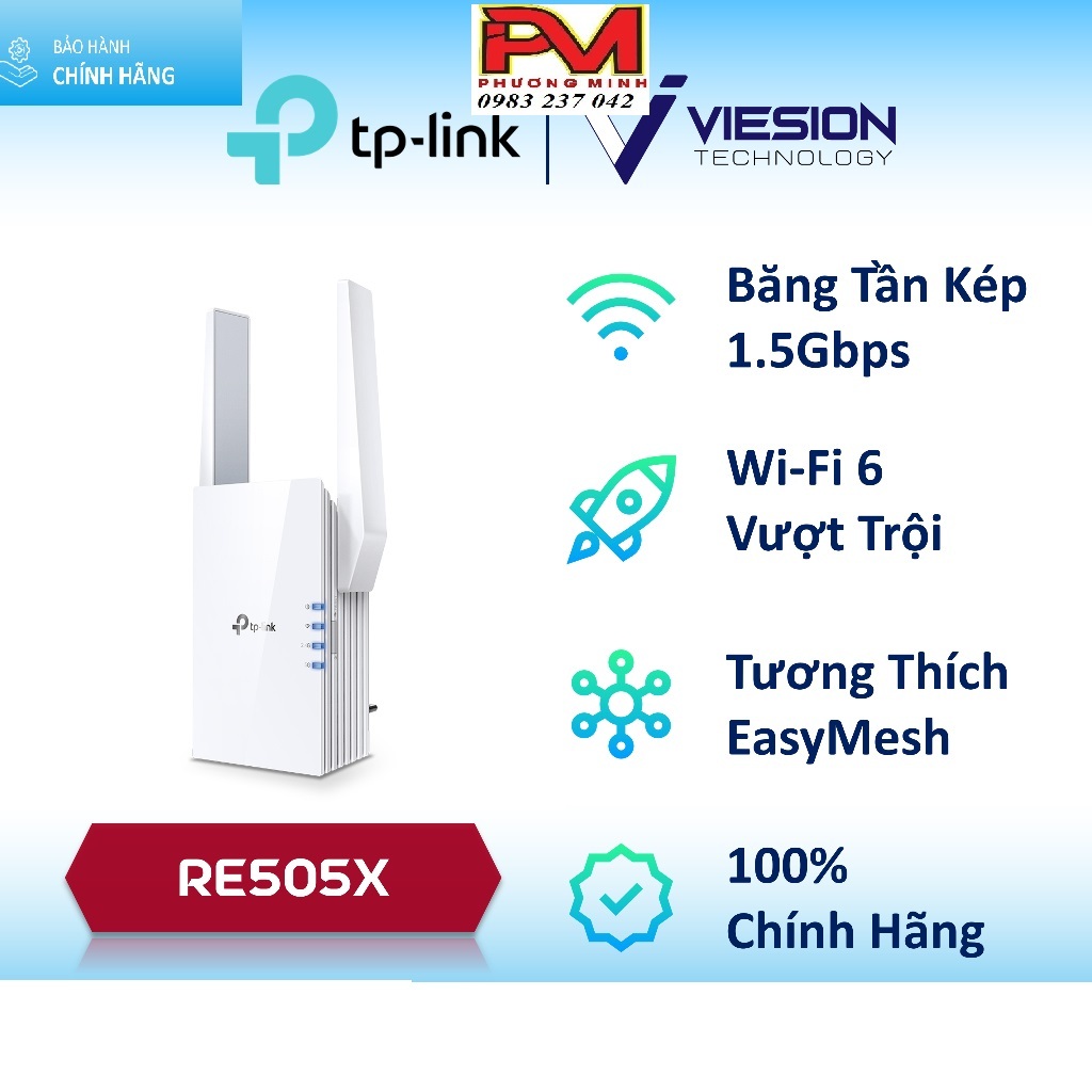 Tp-link RE505X Wifi Range Extender, Wifi Standard 6 - AX1500, Connect ...