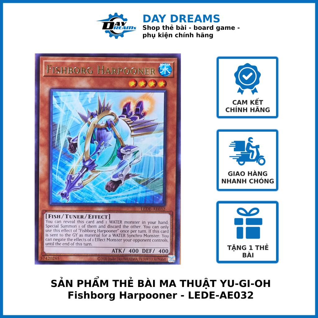 Yugioh Card Asian English-Language English Version: Fishborg Harpooner ...