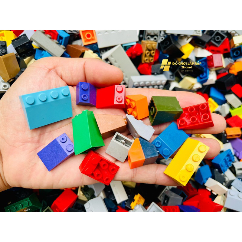 Assembled bricks - combo of 100 grams of sloping, beveled, diagonal ...
