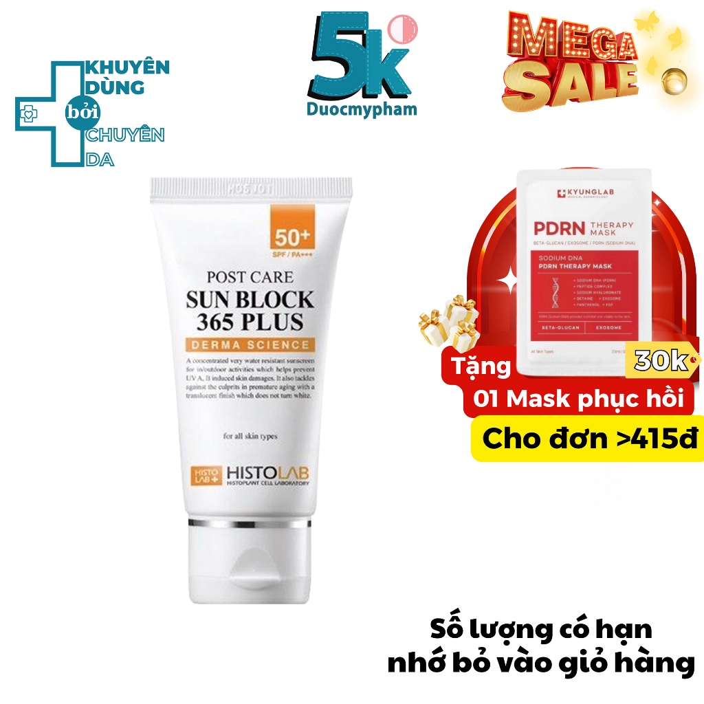 Histolab Sun Block 365 Plus Physical Sunscreen SPF50+/ PA+++ 50ml | Shopee Malaysia