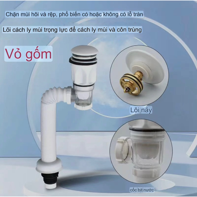Drainage siphon set, odor prevention for sinks, Lavabo sink drain pipe ...