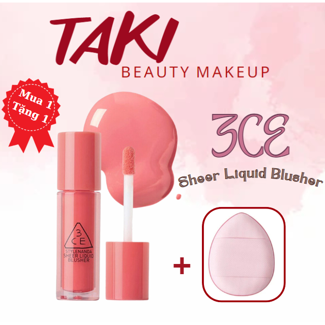 3ce Sheer Liquid Blusher Cream Blush [Side Piece- Our Way- Cozy Peach ...