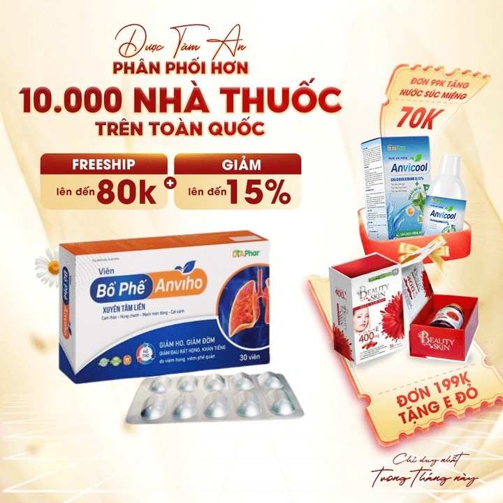 Tam AN PHARMACY - [BOX] ANVIHO LUNCH SUPPLEMENT SUPPORTS REDUCE Cough ...