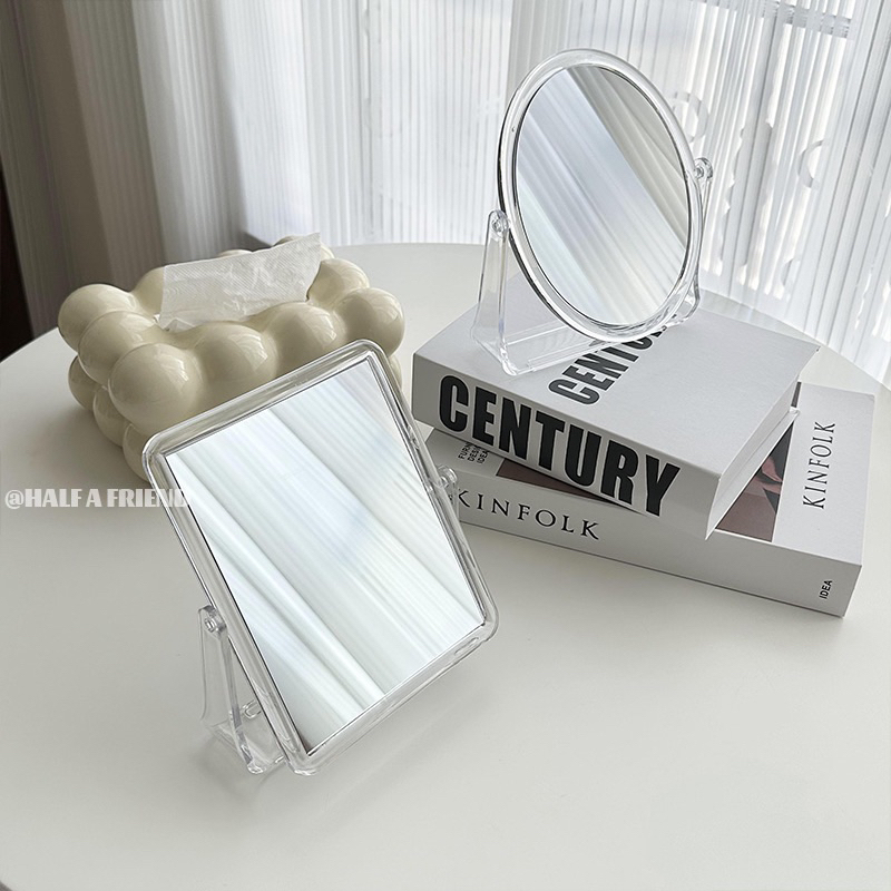 Transparent Desktop Mirror With 2 Mirror Sides Rotate 360 Degrees decor ...