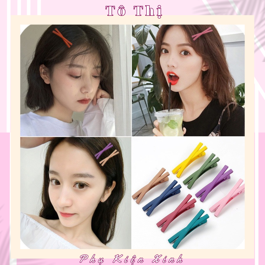 Duckbill bangs hair clip Beautiful vintage Korean women's X-shaped ...