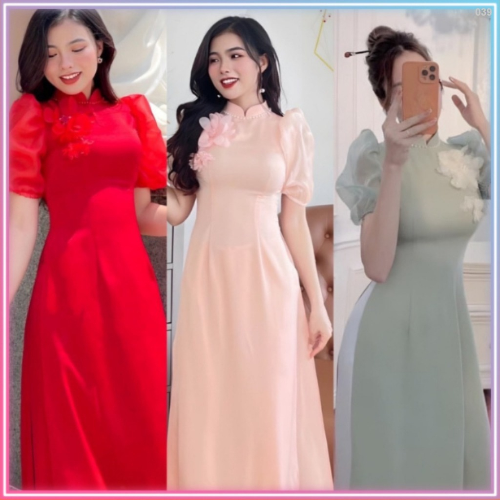 Azaly Western Silk Women's Ao Dai Ao Dai Coordinated Sleeve Silk ...