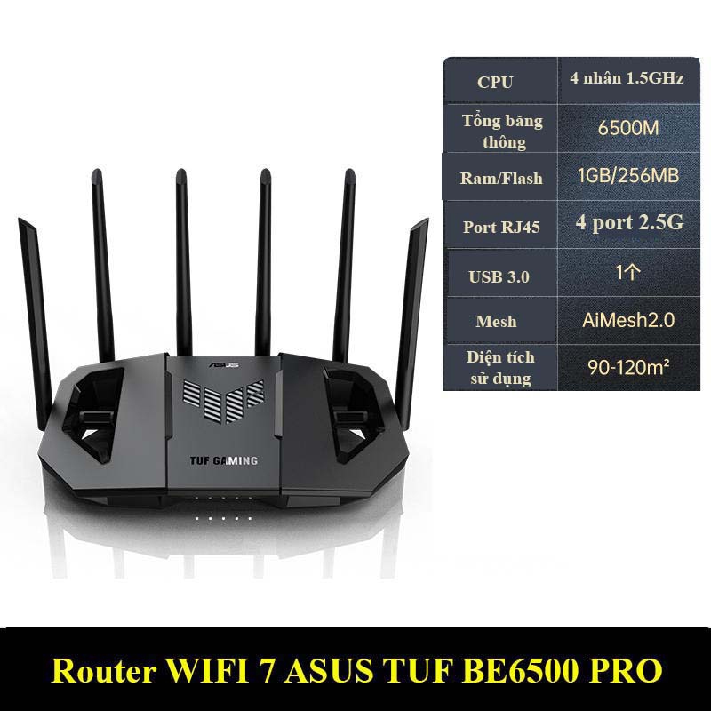 [New Seal box] ASUS TUF Gaming WIFI 7 Router BE3600, BE6500 Pro, RT-BE57 - High load capacity ...