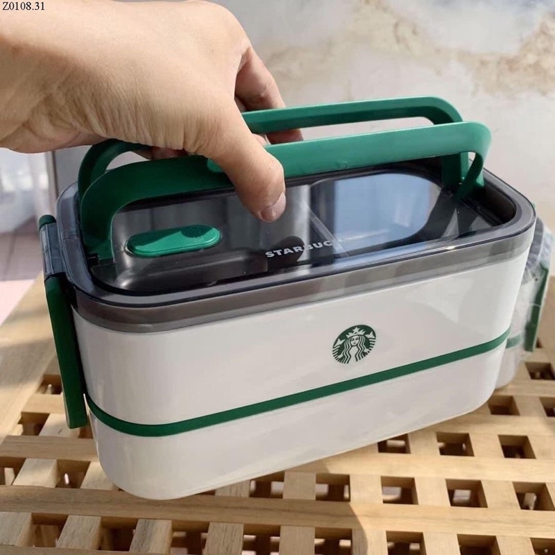 ~STARBUCKS Thermal lunch box, 2-layer office thermal lunch box | Shopee ...
