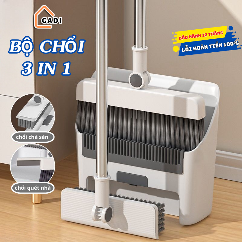 Multi-purpose 3-In-1 Trash Sweeper Set, 1 Brush 1 Pick Up 1 Floor ...