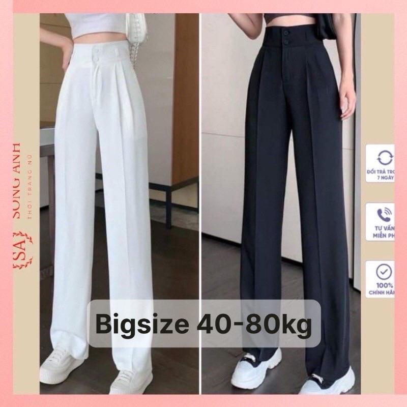 High-waisted western fabric wide-leg pants Bigsize 38kg-85kg, high ...