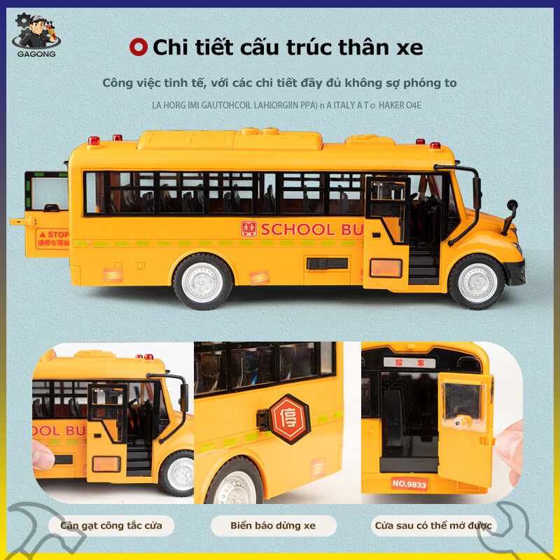 BBS School Bus Car Toy for Children with Open Doors, Lights, Sounds and ...