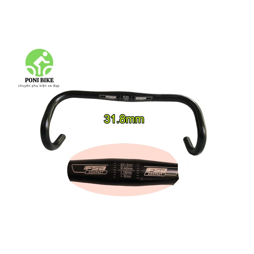 High quality fsa round tube curved handlebars 440 x 31.8mm made of ...
