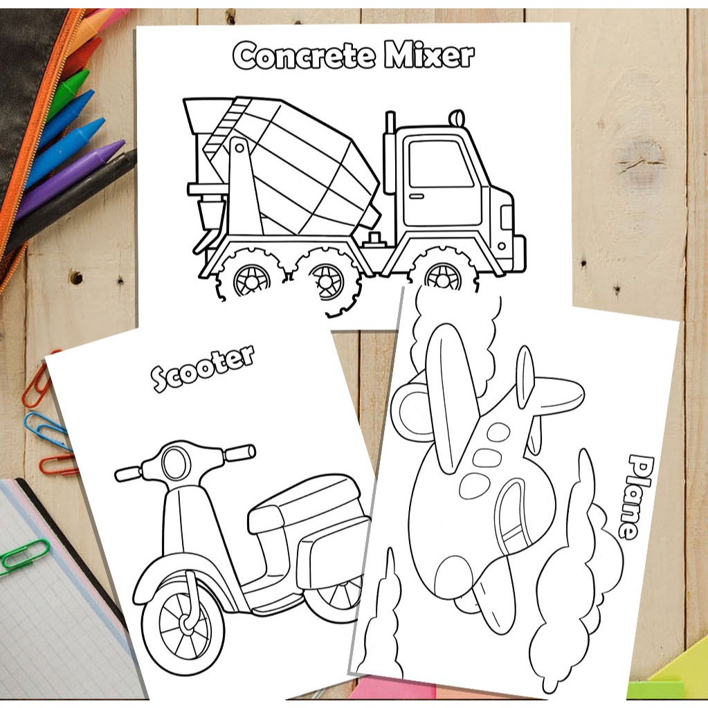 Coloring PAGES FOR KIDS - 50 coloring sheets with themes of cars ...