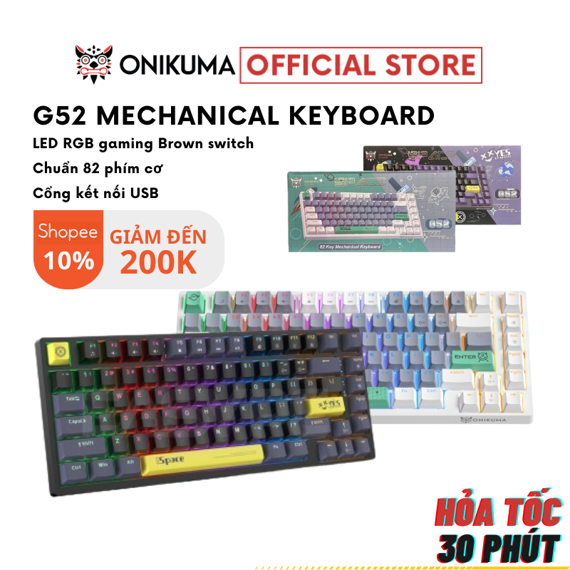 Onikuma G52 Gaming Wired Rice Keyboard - Use For PC And Laptop - 82 ...