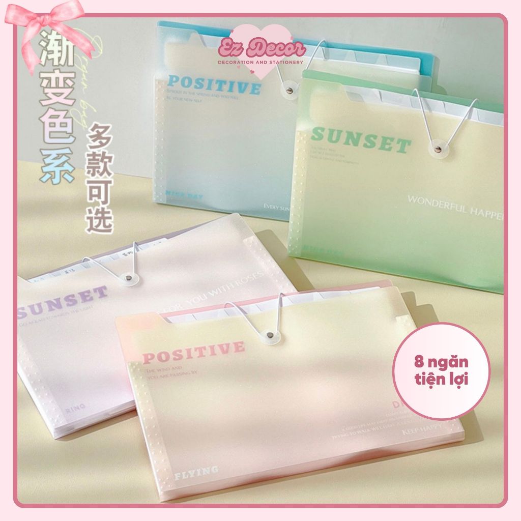 Gradient Test Paper Envelopes, Large File Covers, 8 cute cute Pastel ...