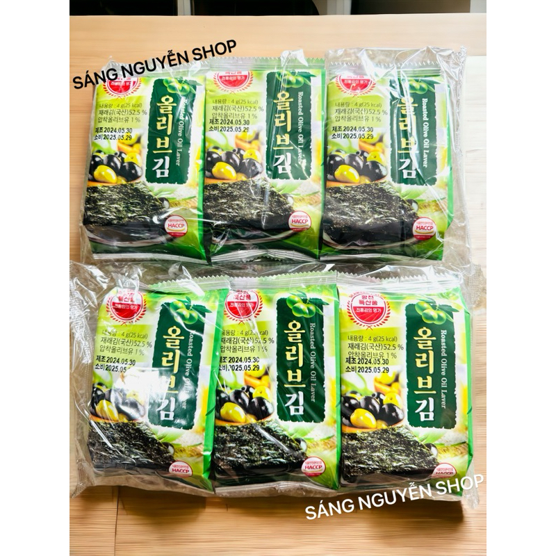 Combo 3 Korean Seaweed Packs Soaked In Olive Oil Crispy, Fragrant ...