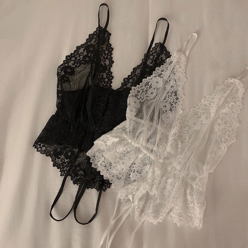 Sexy Lace Bodysuit with Chest Split and Sexy Crotchless - B13 | Shopee ...