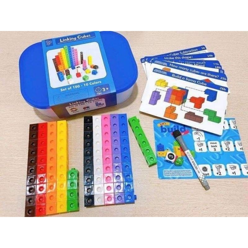 Linking Cube Number Block Math Toy 100 Creative Puzzles for Children ...