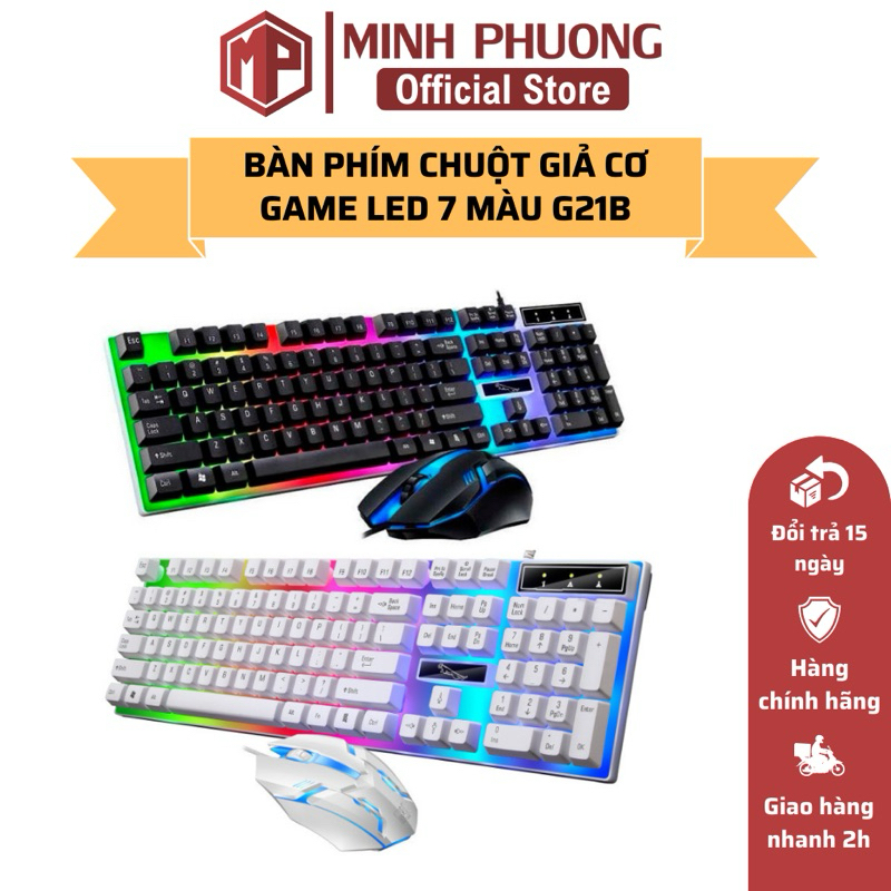 G21b 7-Color LED Mechanical Gaming Keyboard and Mouse Set - Genuine ...