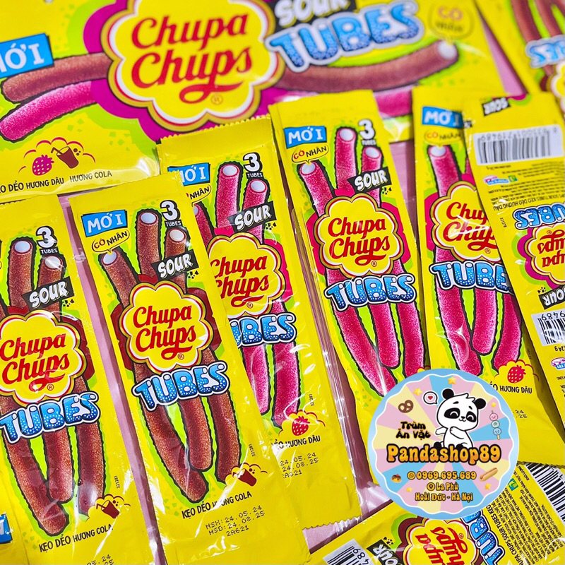 [With filling] Chupa Chups sour tubes marshmallows, tube-shaped sour ...