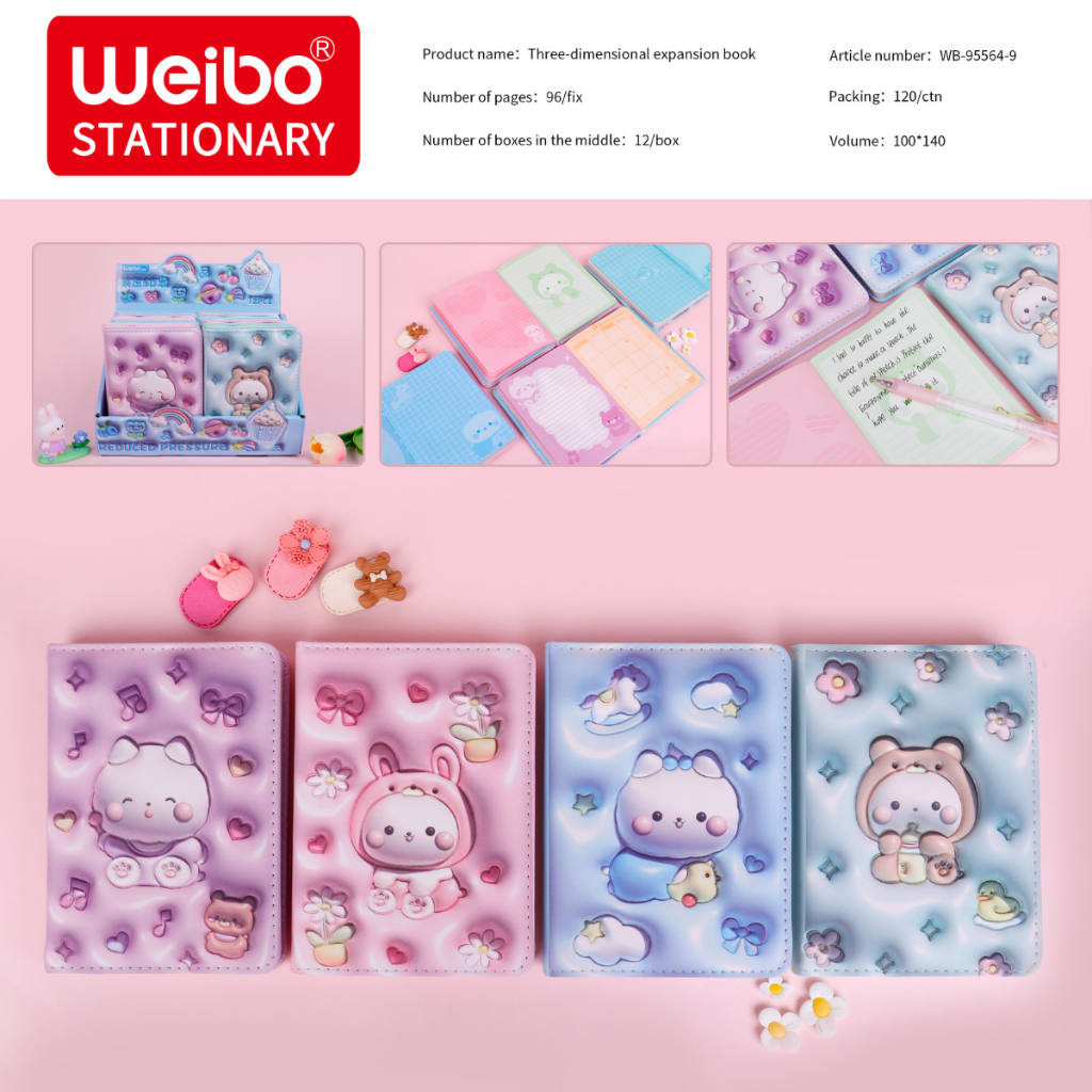 Weibo notebook cover with 3D cute rabbit print WB-95564-9 | Shopee Malaysia