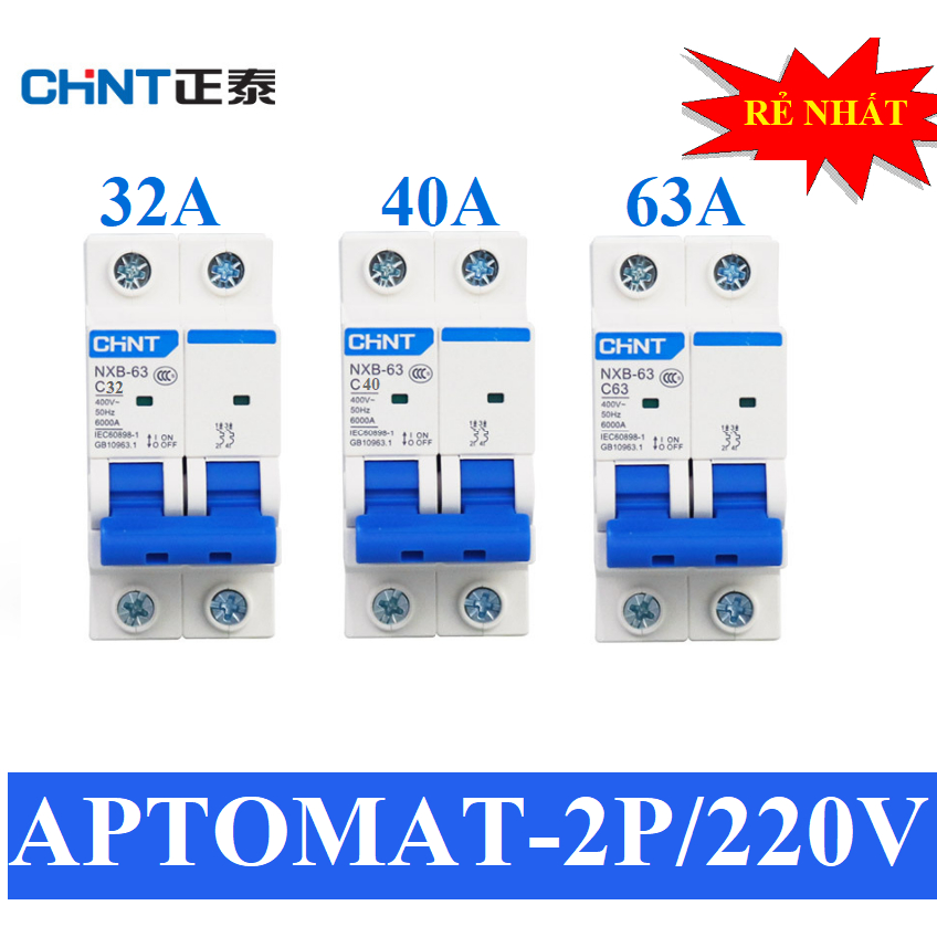 Aptomat mcb CHINT 2P 25A 32A 40A 63A protects against short circuit overload and safety for ...