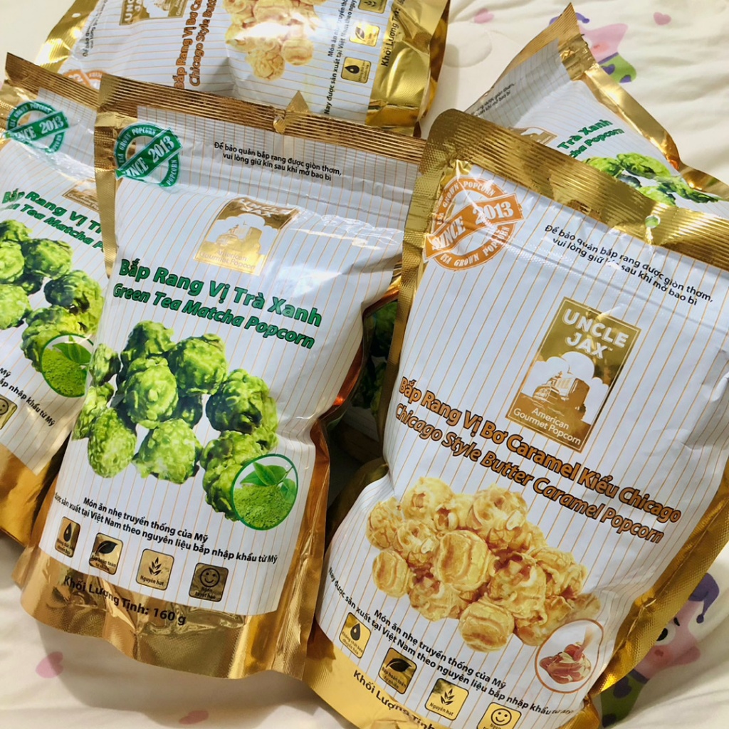 (Large Package) Combo 5 packs of Uncle Jax popcorn with Caramel flavor ...