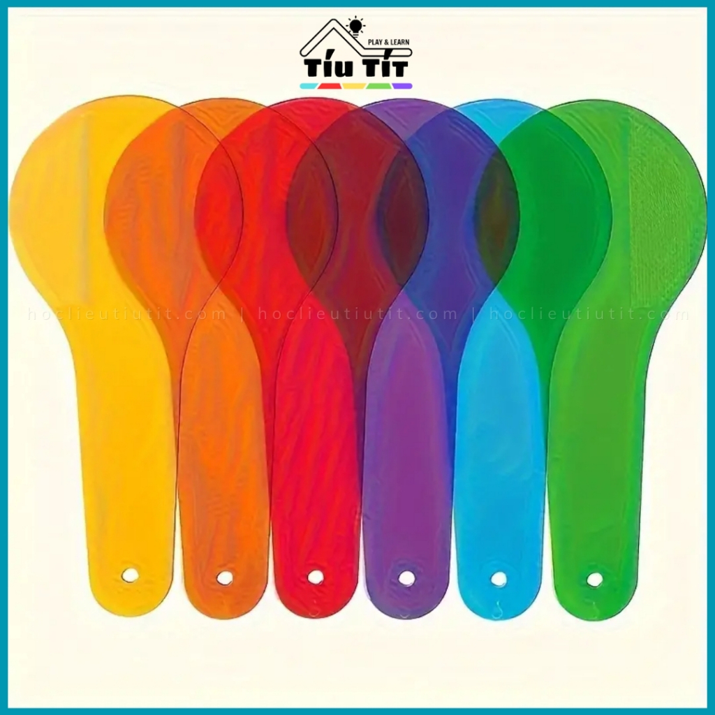 Rainbow MICA - Set Of 6 Color Mixing Cards Transparent Montessori ...