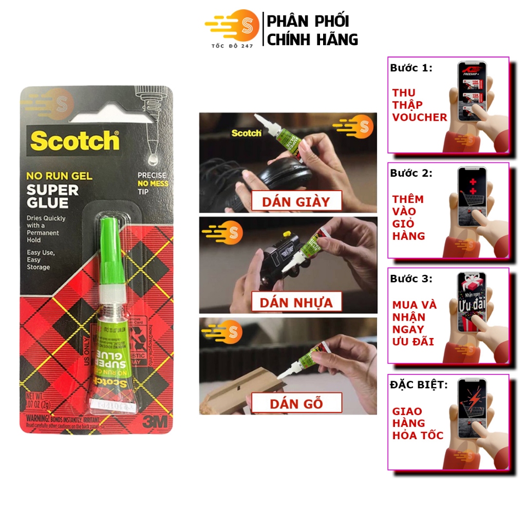 5 tubes of 3M Scotch AD113 super-adhesive, quick-drying multi-purpose ...