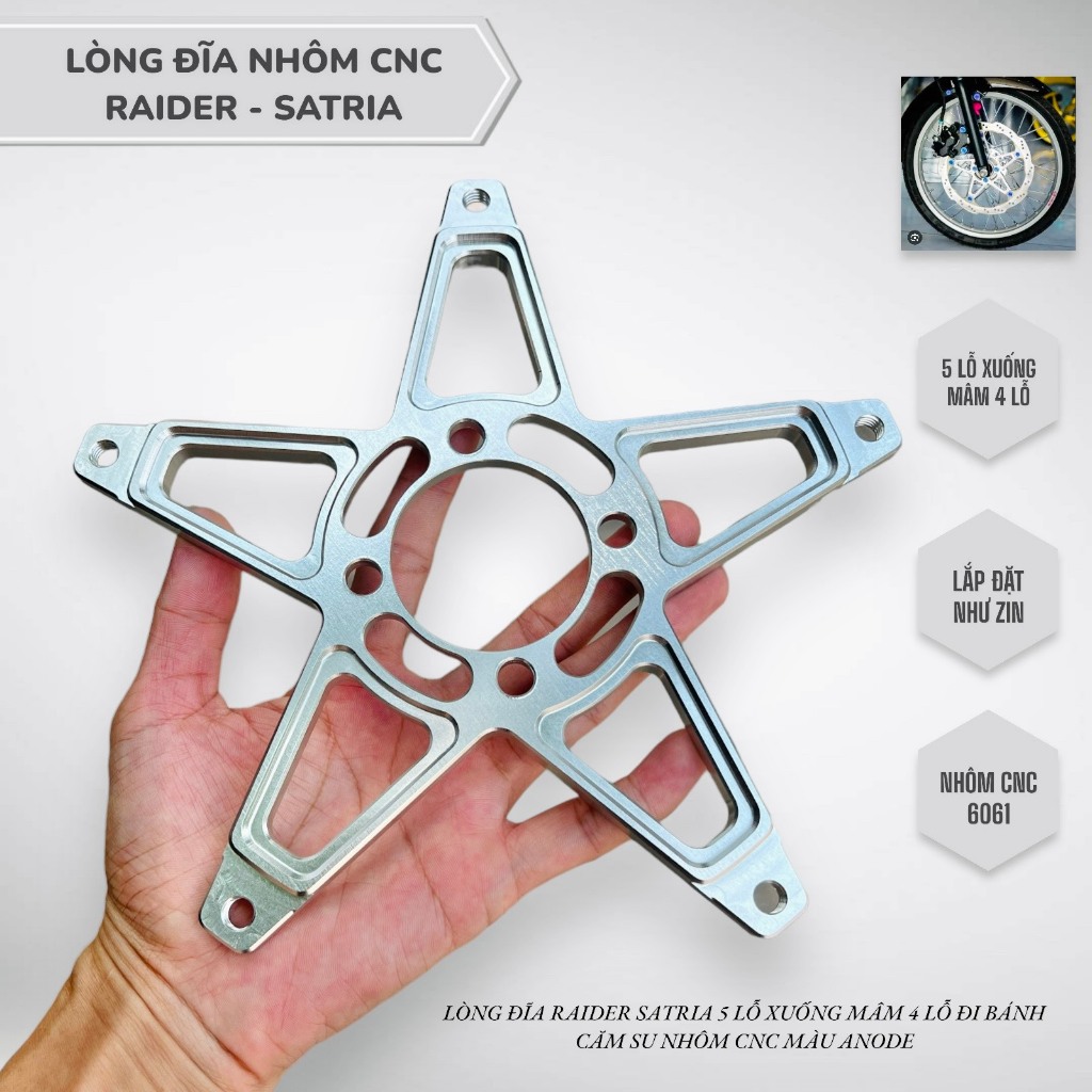 RAIDER - SATRIA 5-hole front disc rim down to 4-hole rim with anode ...
