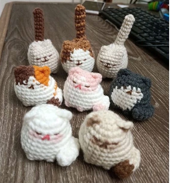 Handmade Cat Keychain - Standing Cat - Sitting Cat | Shopee Malaysia