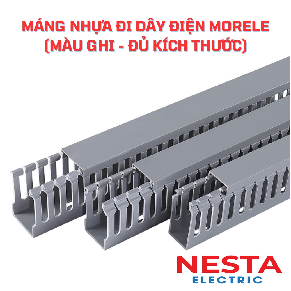 MORELE Plastic Electrical Wiring Trough - Gray (1m Bar). All sizes ...