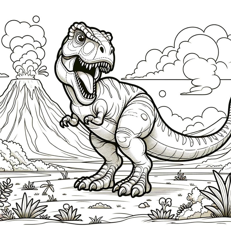 Dinosaur (no duplicate models) - Set of 70 A4 A5 Coloring Pages for Wax ...