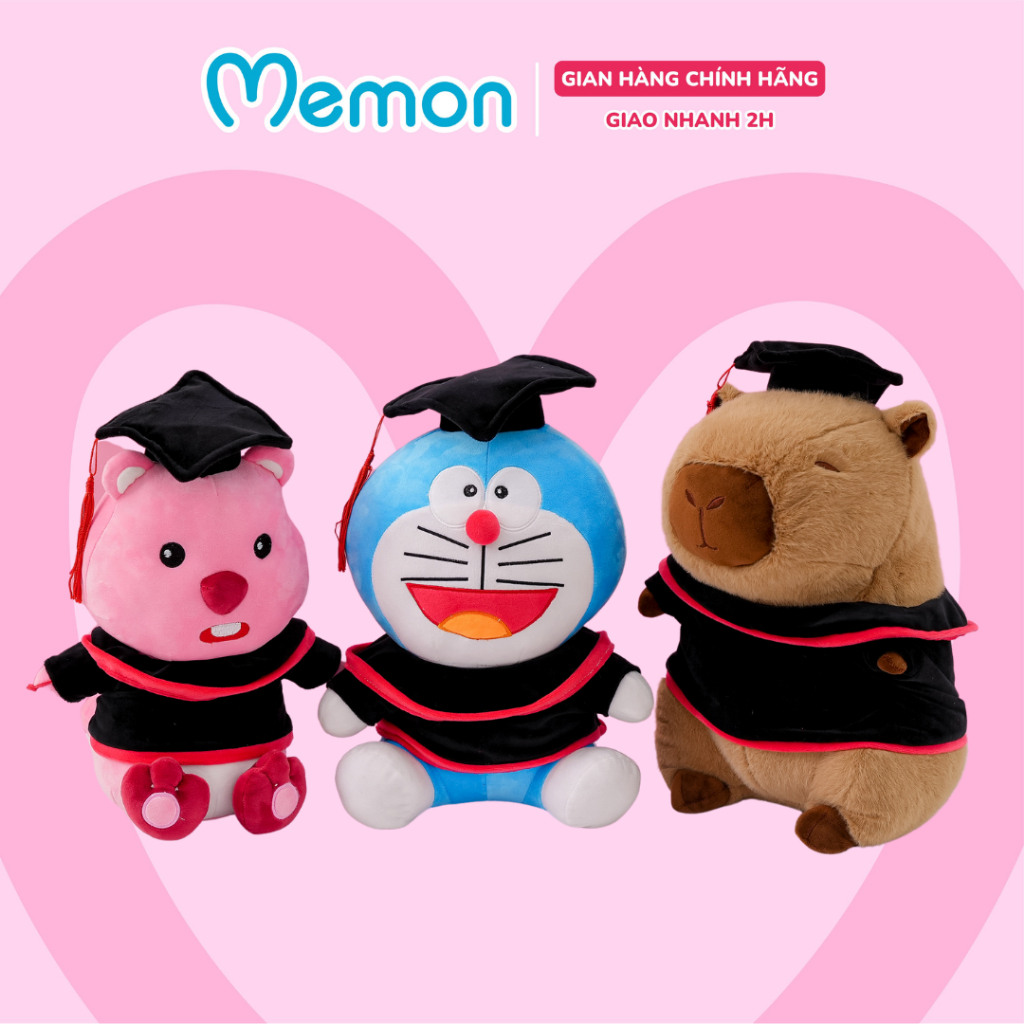 Cute Cartoon Memon Capybara Loopy Doraemon Graduation Teddy Bear 30cm ...