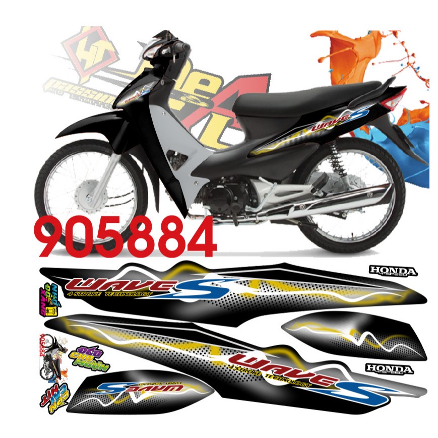 Wave ALPHA 100cc & 50cc removable stamp wave s model wave BLACK YELLOW ...