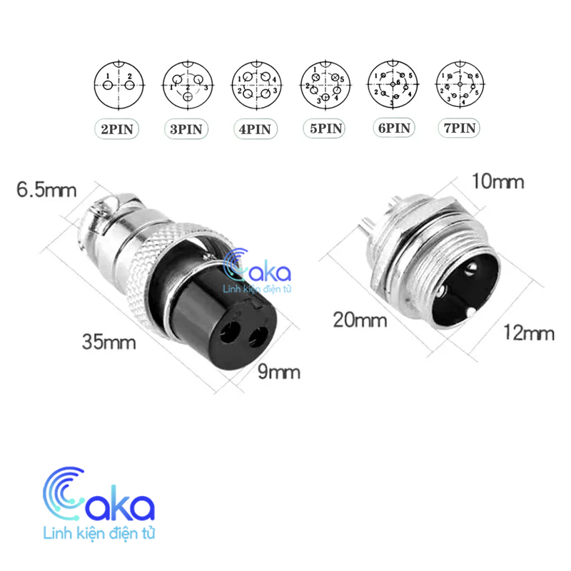 Gx12 2P 3P 4P 5P 6P Jack Connector 12mm | Shopee Malaysia
