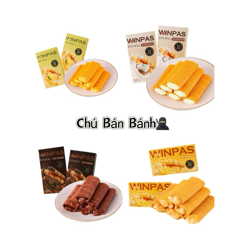 Winpas chocolate, banana, coconut, durian rolled biscuits (1 box ...