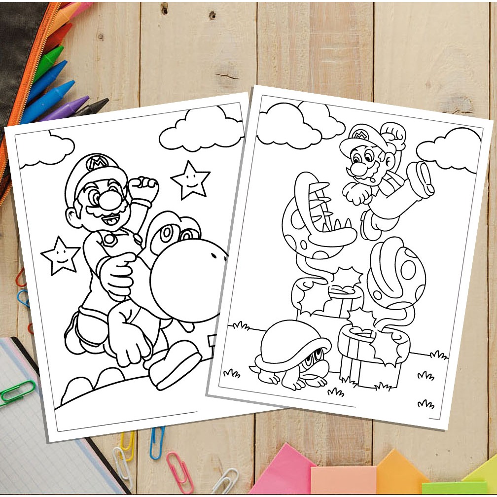 Coloring PAGES FOR KIDS - 50 coloring sheets with Super Mario theme ...